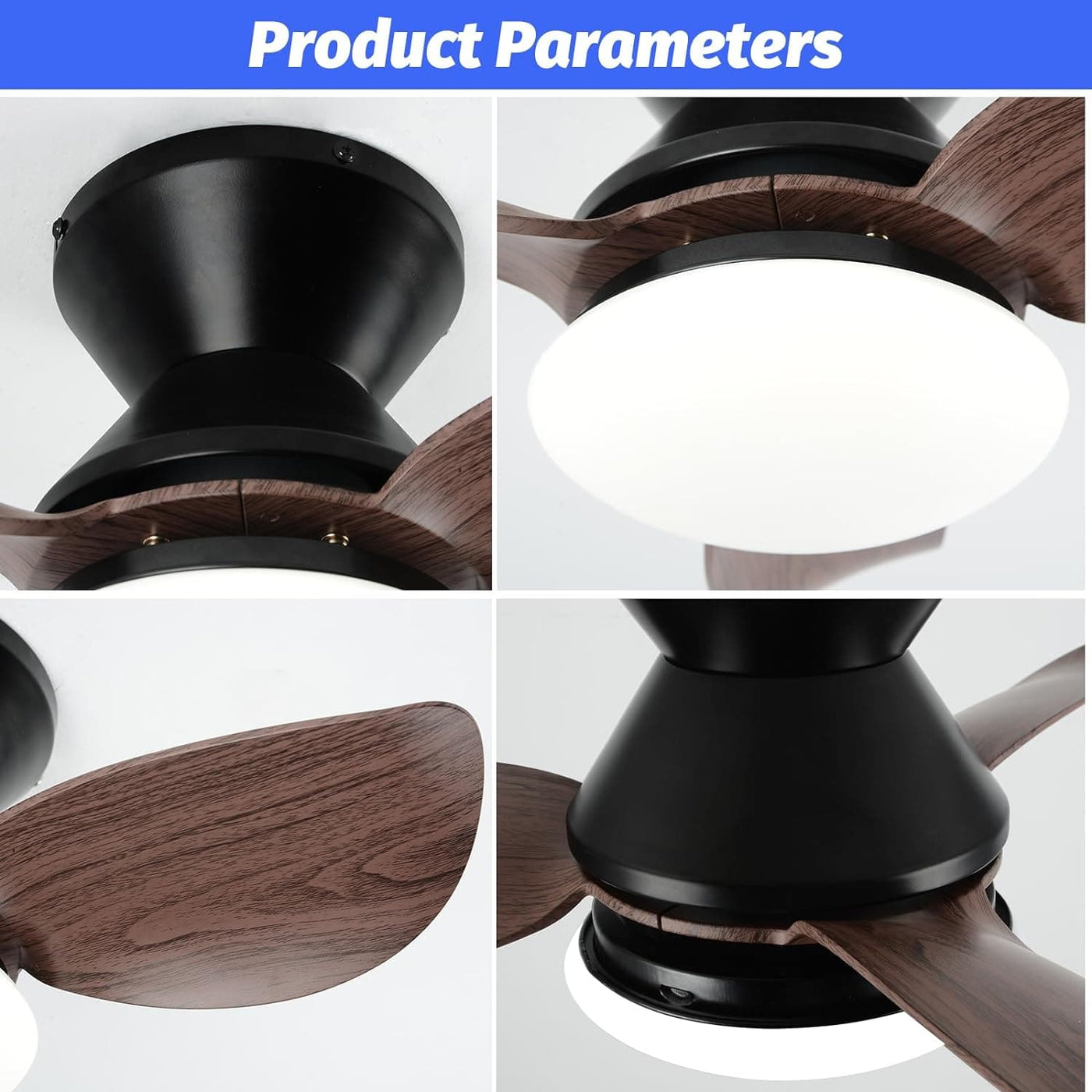 20 in. Small Flush Mount Ceiling Fans with Light, Ceiling Fan on Low C ...