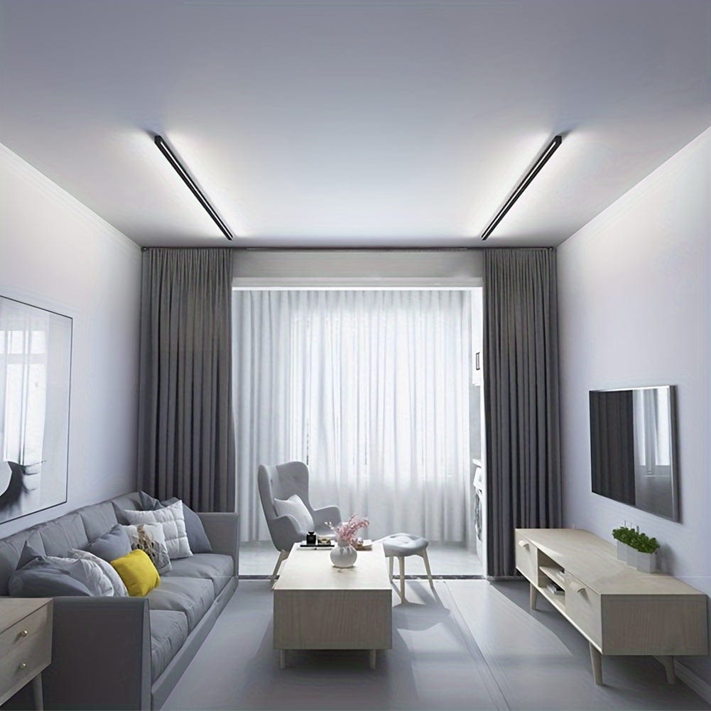 Exterior LED Wall Light Sconce, Modern Black LED Line Strip Wall Light ...