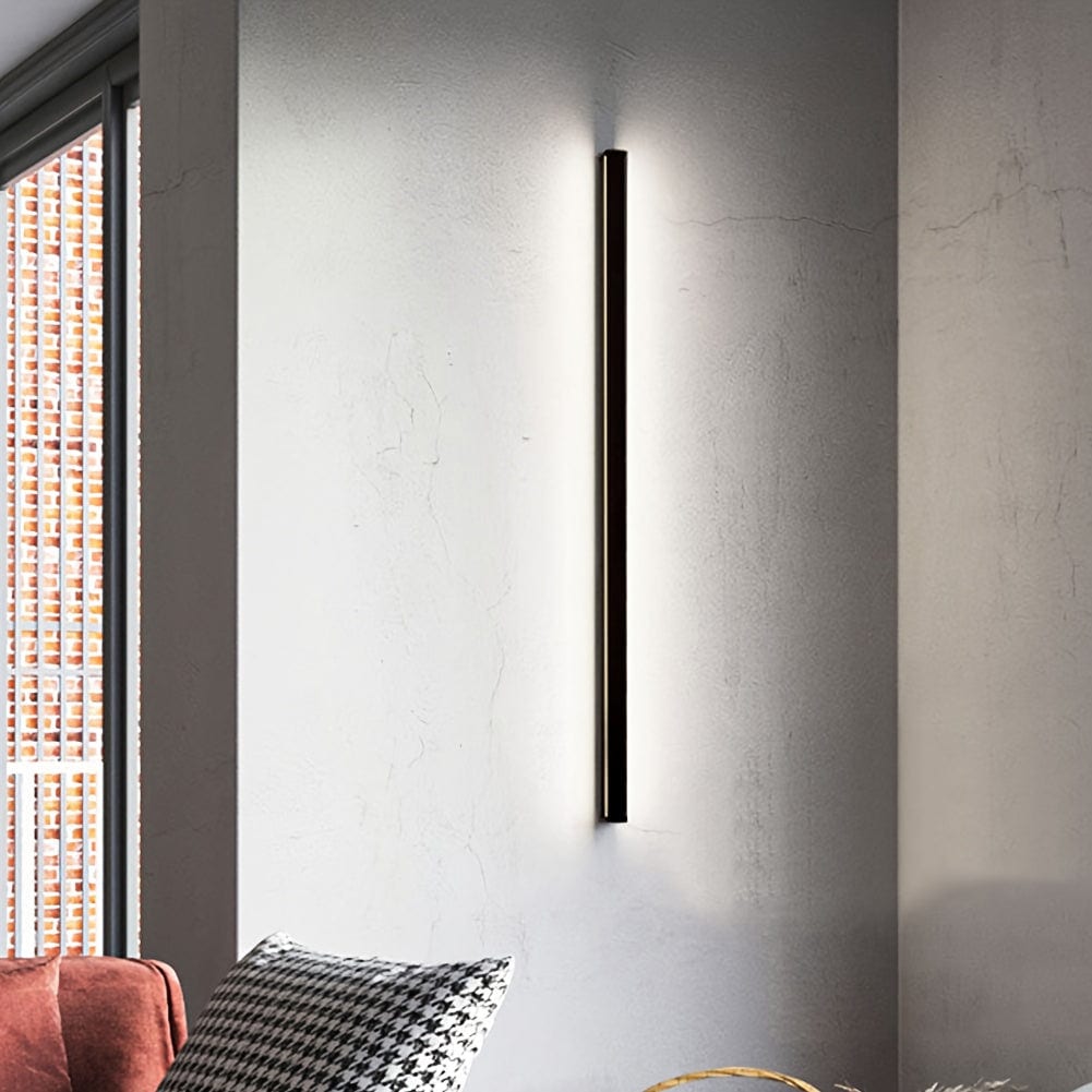 Exterior LED Wall Light Sconce, Modern Black LED Line Strip Wall Light ...